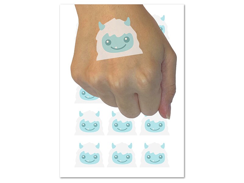 Peeking Yeti Abominable Snowman Temporary Tattoo Water Resistant Fake ...