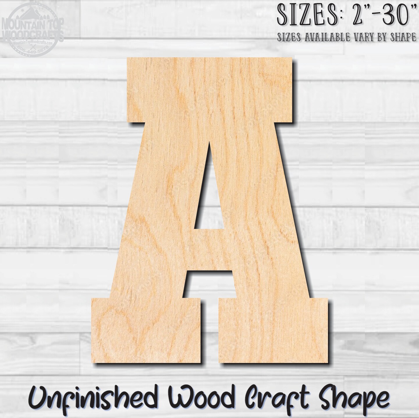Varsity Letter A Sports Unfinished Wood Shape Blank Laser Engraved ...