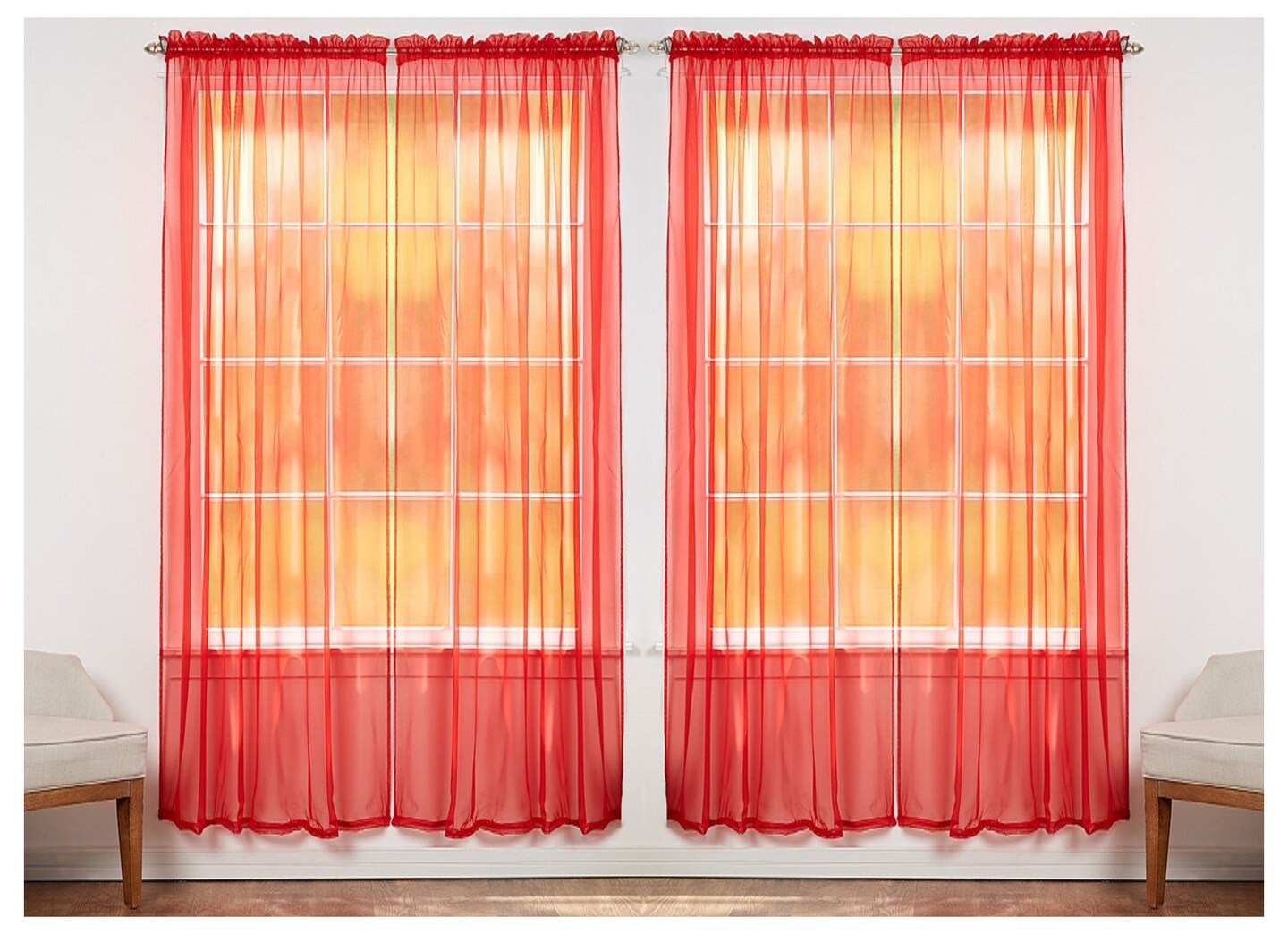 J&V TEXTILES 4-Pack Value: Solid Sheer Window Curtain Panels | Michaels