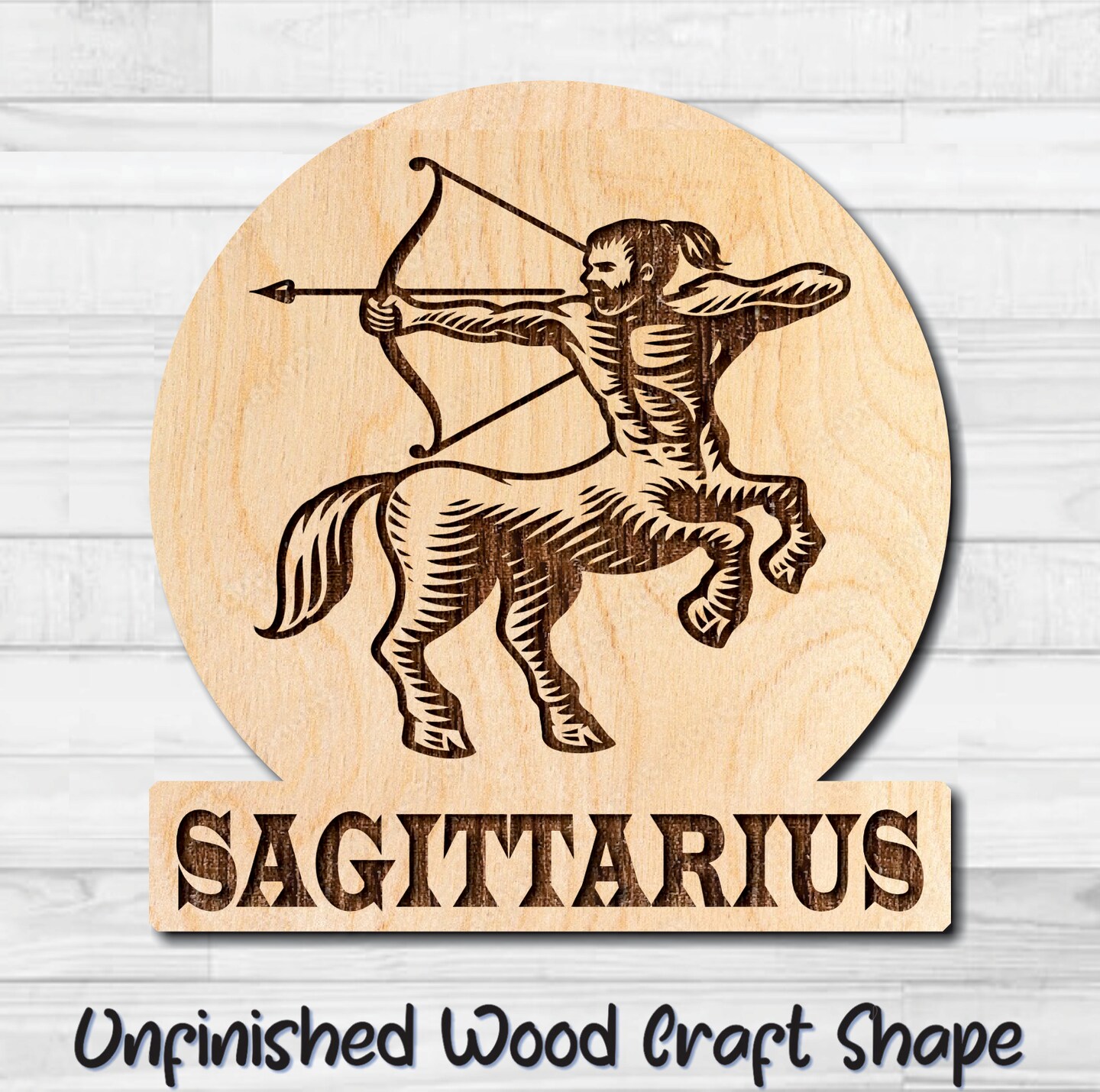 Sagittarius Zodiac Sign Unfinished Wood Shape Blank Laser Engraved ...