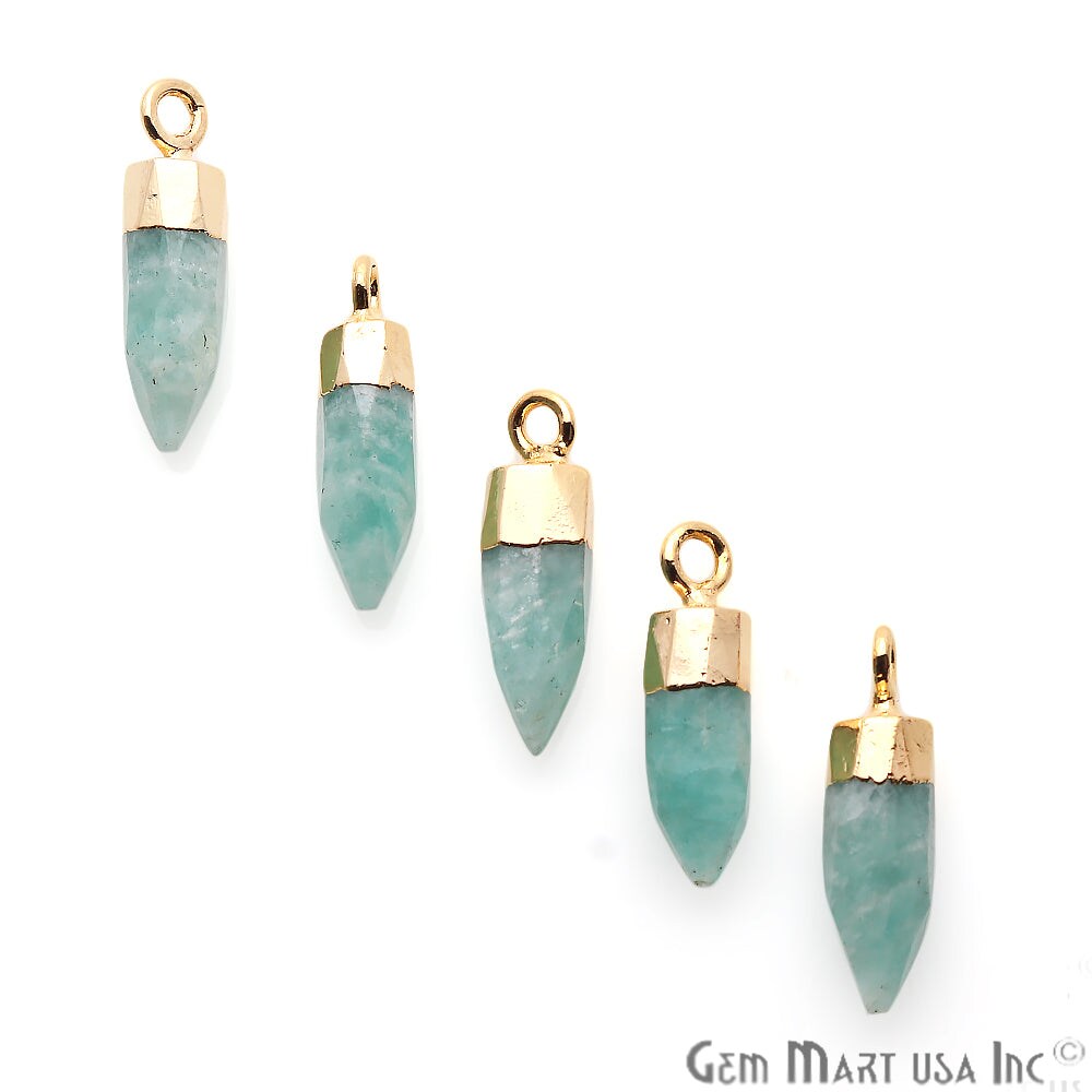 Bullet Shape Gemstone Connector, 17x5mm Bullet Spike Point, Gemstone ...