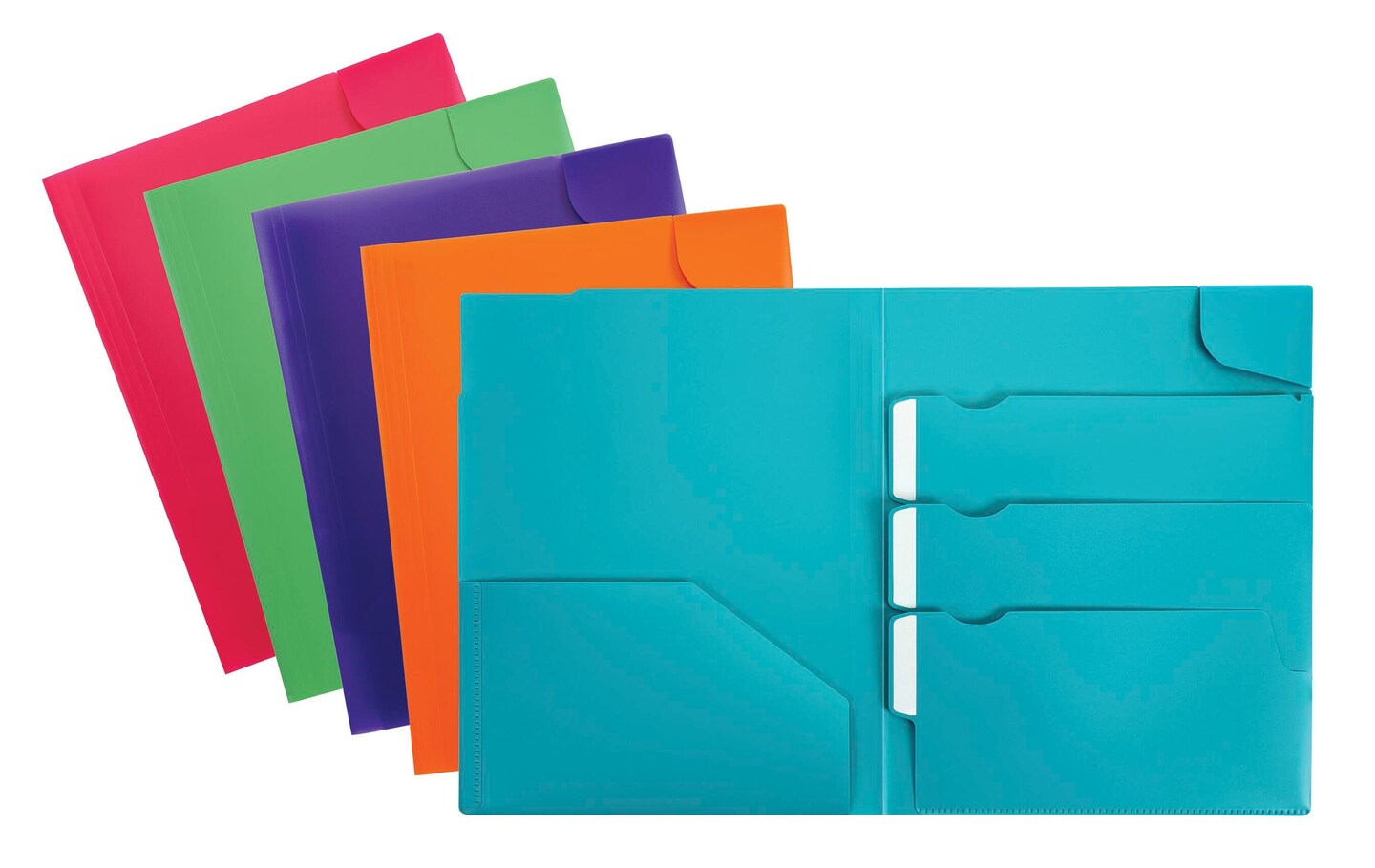Oxford Poly Divide It Up 4 Pocket Folder, Assorted Colors, Pack of 25 ...