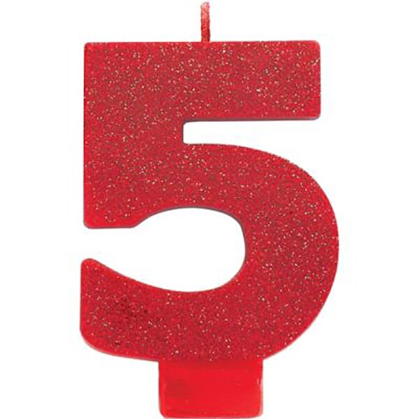 Red Glitter Numeral #9 Candle | Michaels