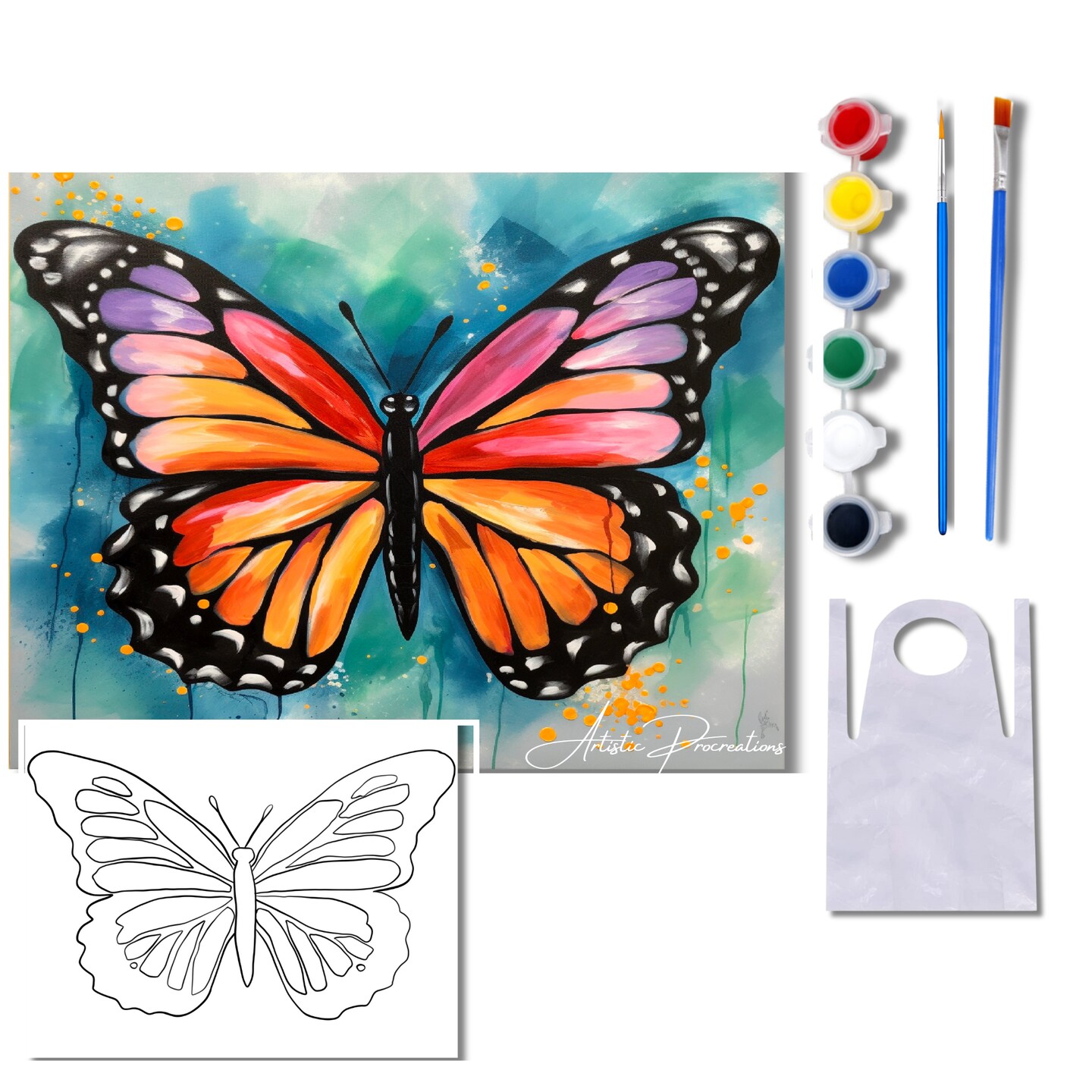 Spread Your Wings, DIY Canvas Art Kit, Adult Beginner, Acrylic Paint ...