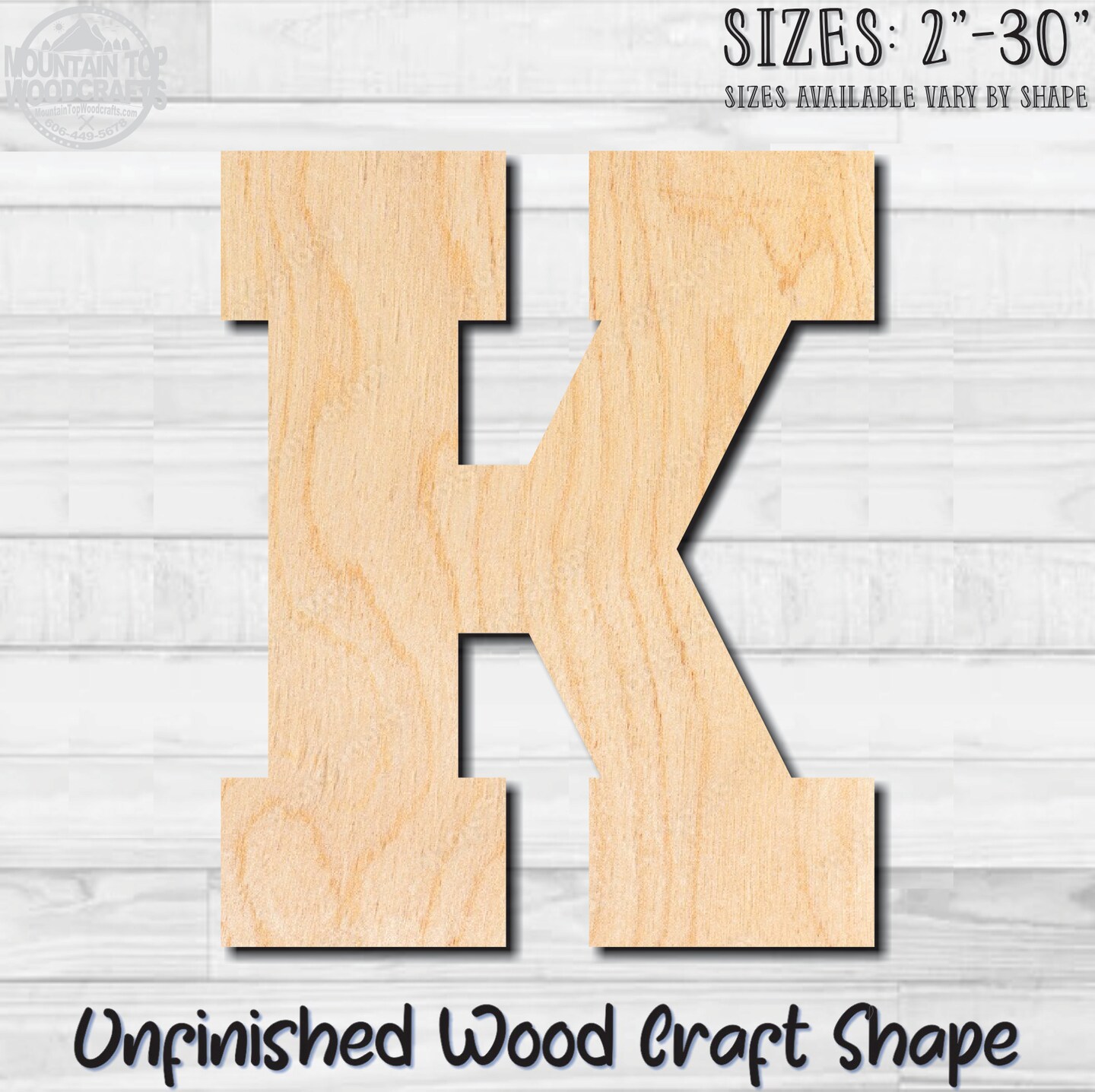 Varsity Letter K Sports Unfinished Wood Shape Blank Laser Engraved ...