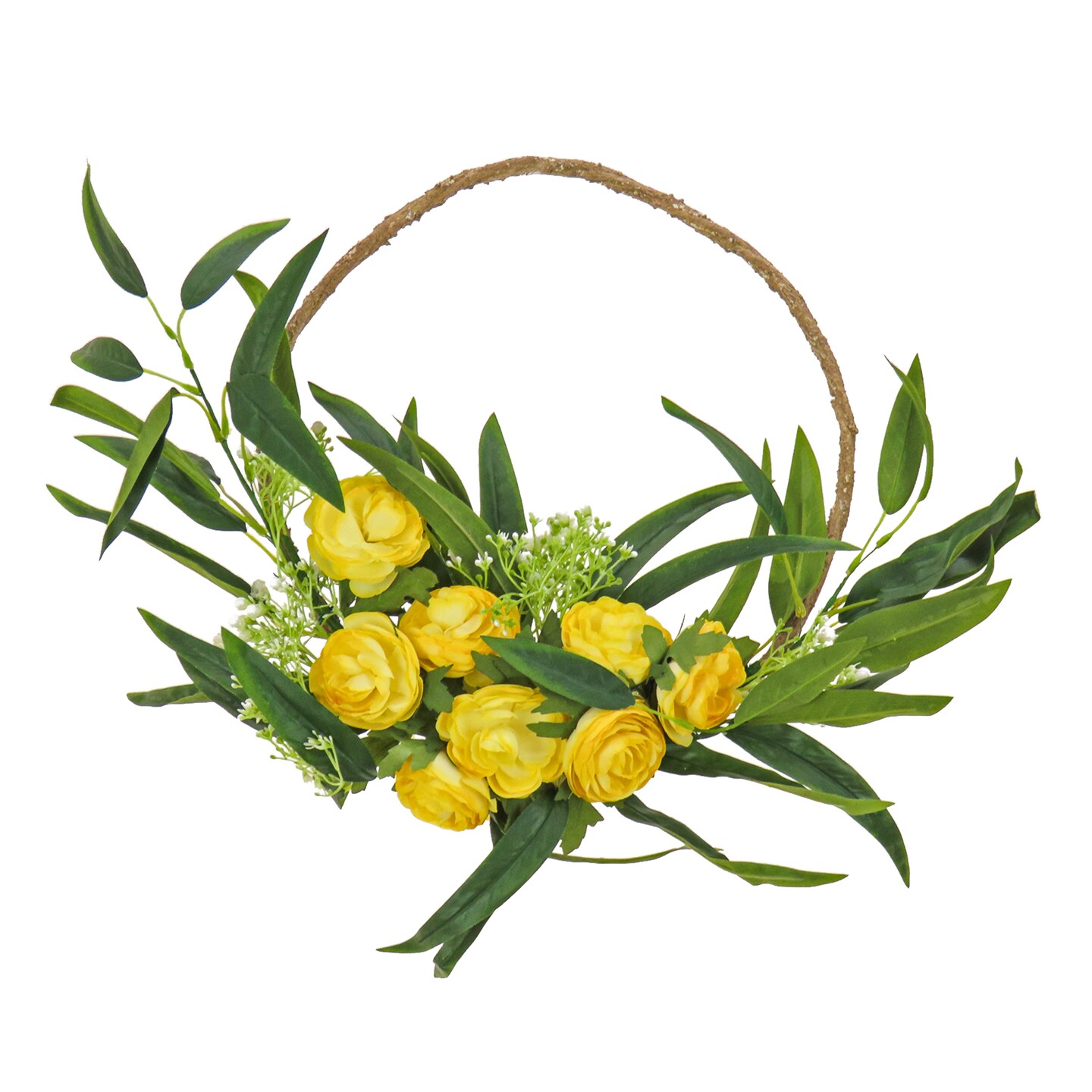 16" Buttercups and Baby’s Breath Hoop Wreath | Michaels