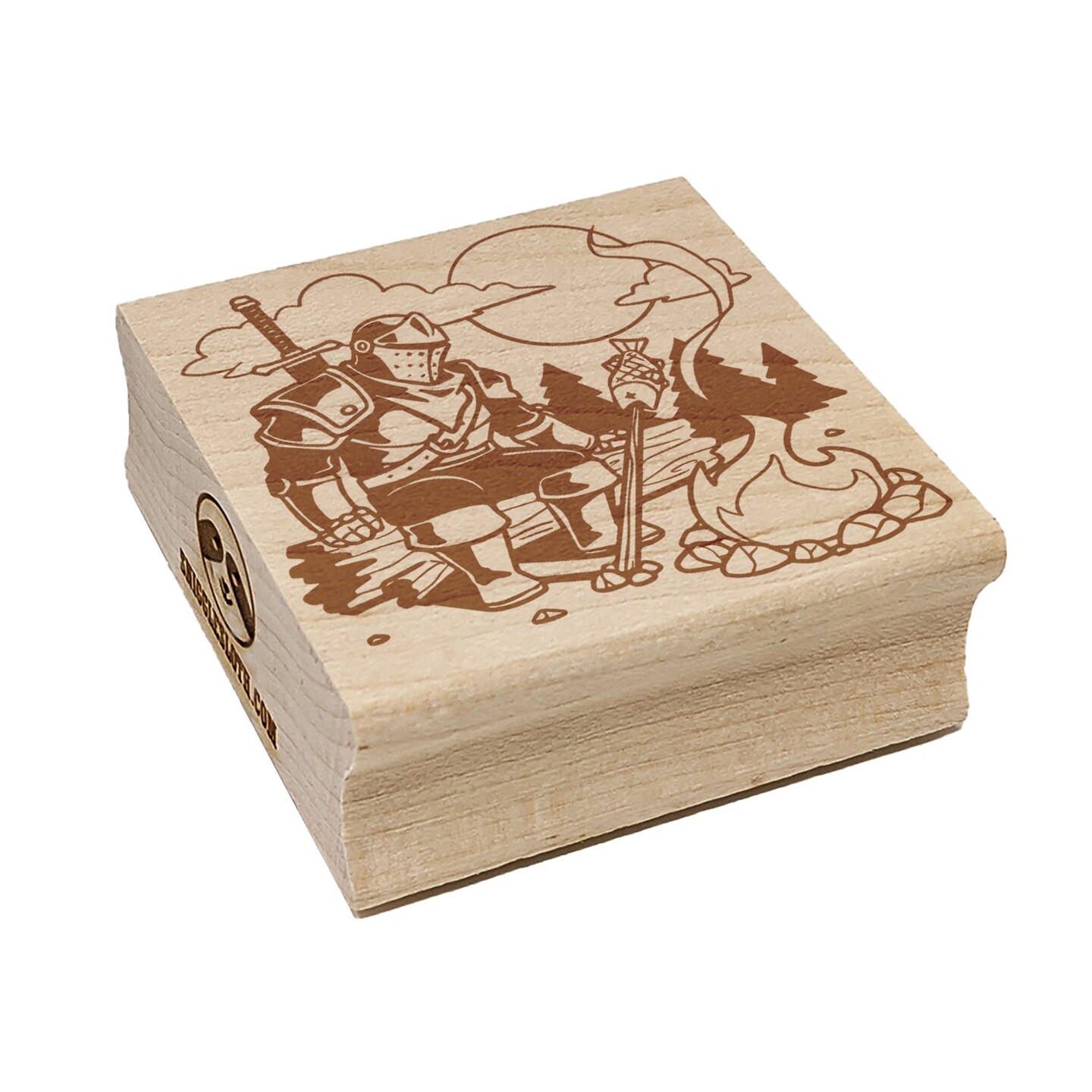 Knight Warrior Long Rest Camp Square Rubber Stamp for Stamping Crafting ...