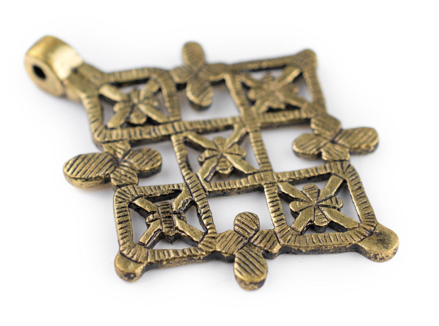 Brass Ethiopian Coptic Cross Pendant, African Abyssinian Design ...