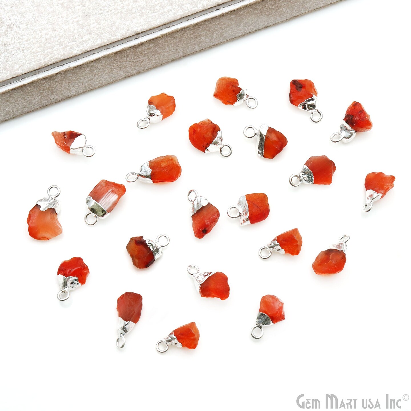 Rough Gemstone Pendant, Birthstone Raw Pendant, Silver Electroplated ...