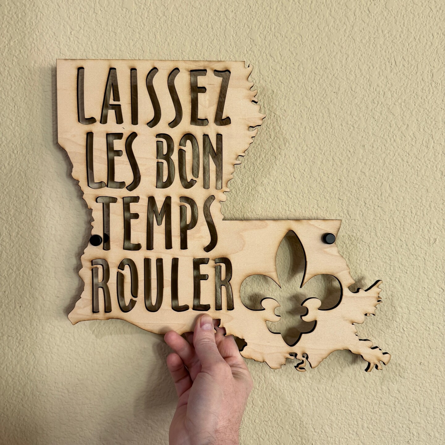 MAPLE Laissez les bons temps rouler WITH WALL STANDOFFS Sign 14X13 ...