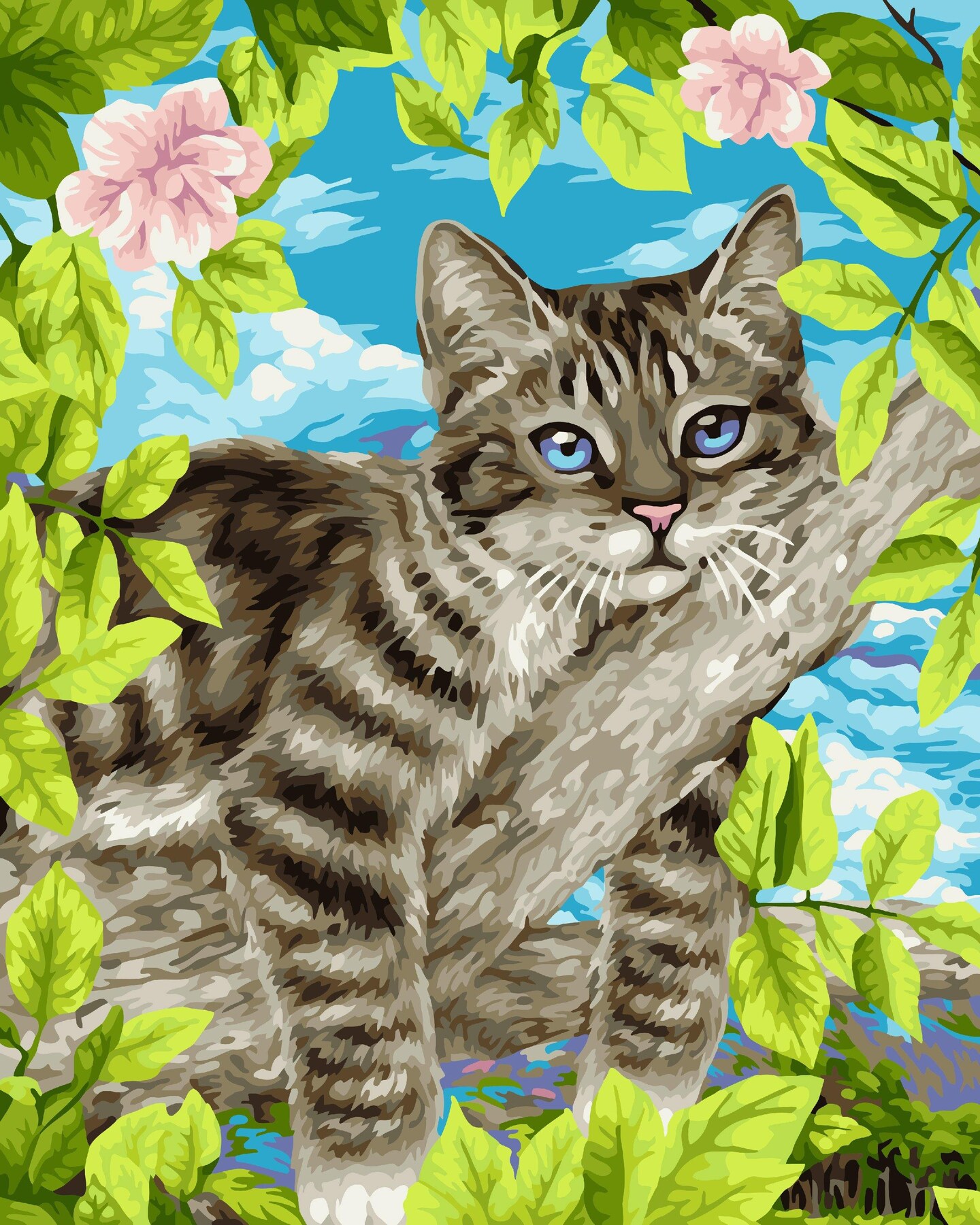 Painting by Numbers kit Crafting Spark Lazy Cat H101 19.69 x 15.75 in ...