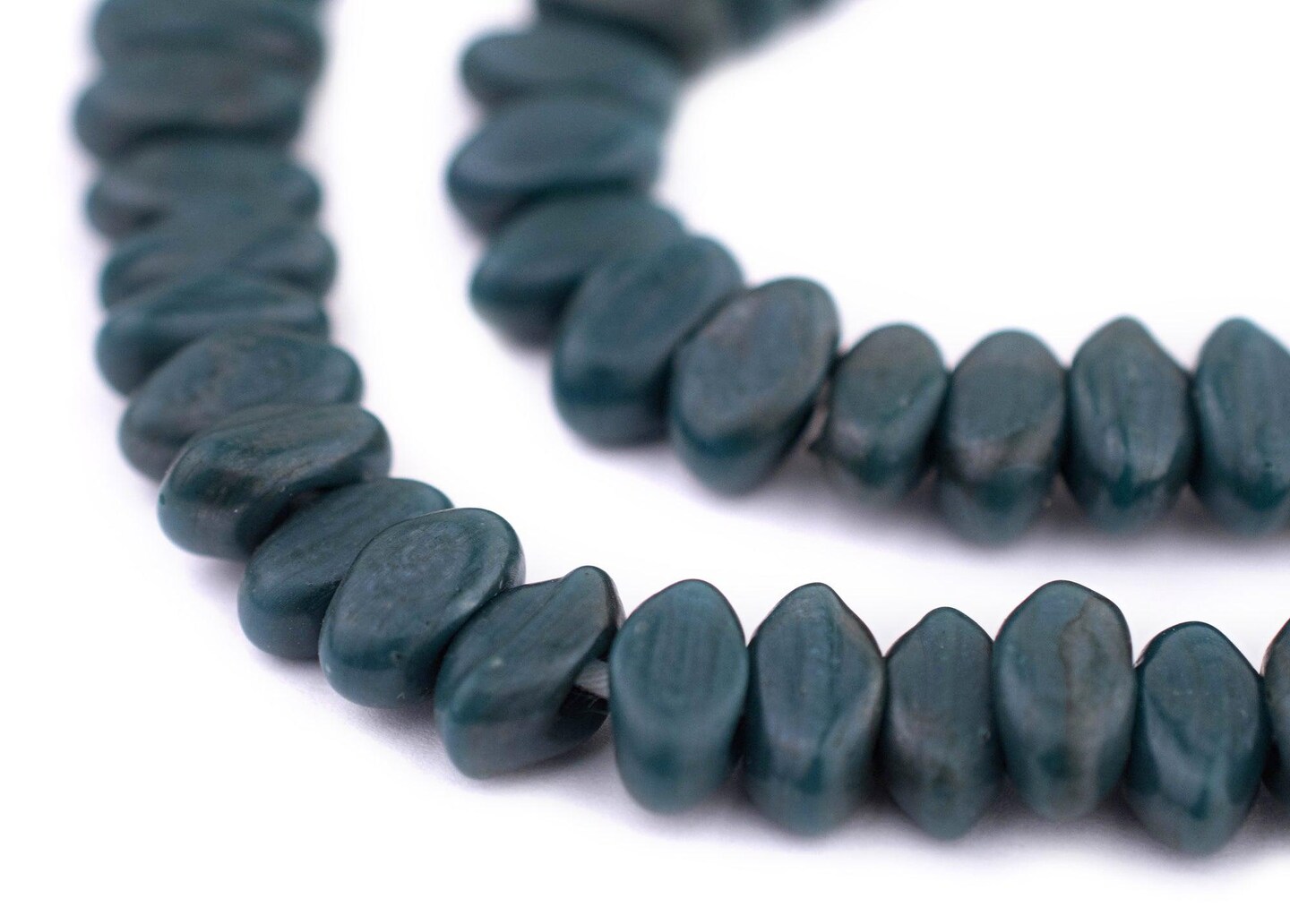 TheBeadChest Teal Football-Shaped Java Glass Beads (4x10mm) | Michaels