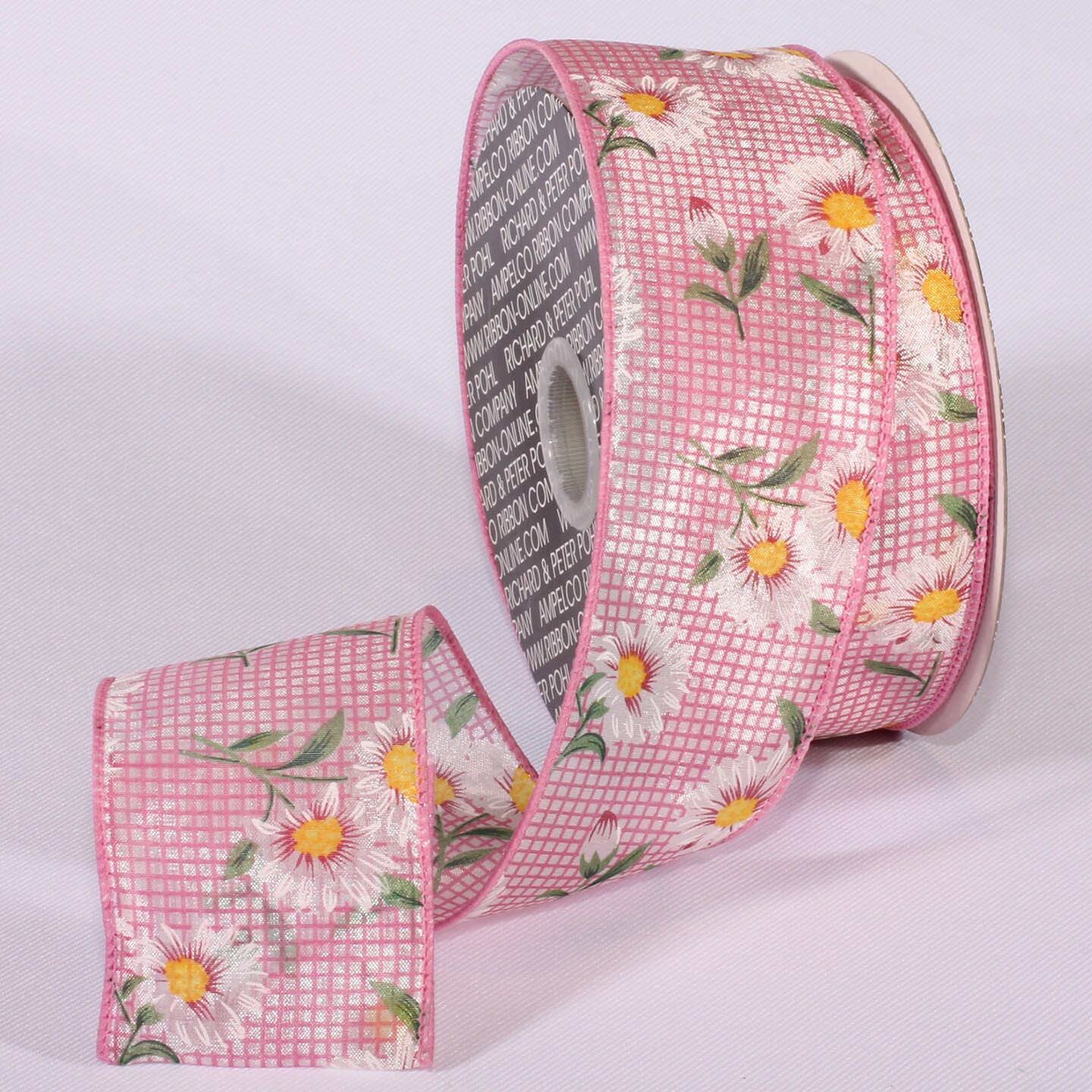 The Ribbon People Sheer Pink Fresh Summer Flowers Wired Craft Ribbon 2 ...