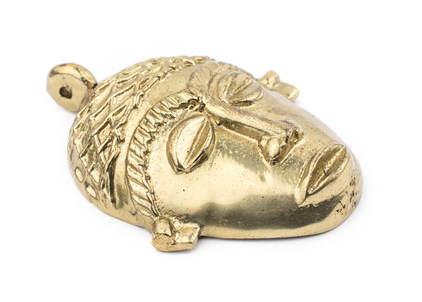 TheBeadChest African Brass Mask Pendant (75x55mm): Genuine West African ...