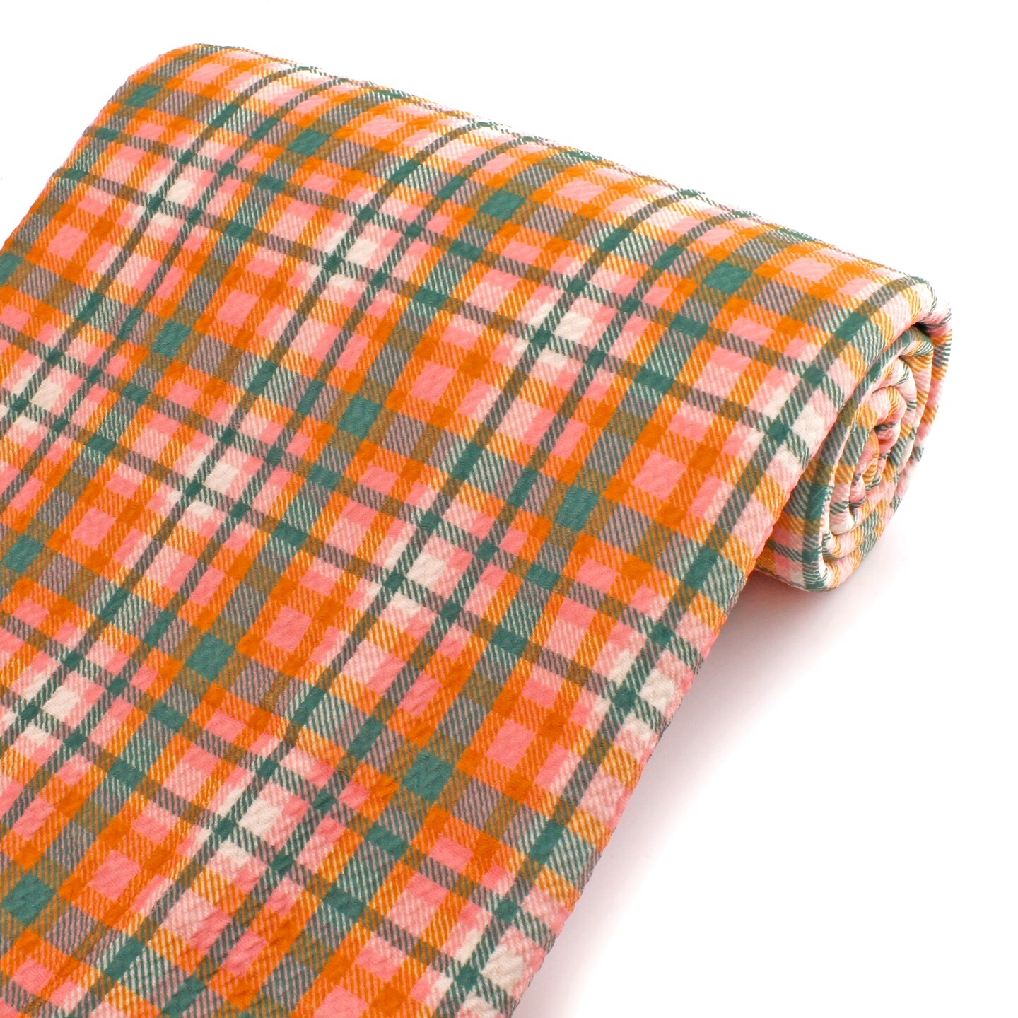 Pink and Green Fall Plaid Bullet Fabric | Michaels