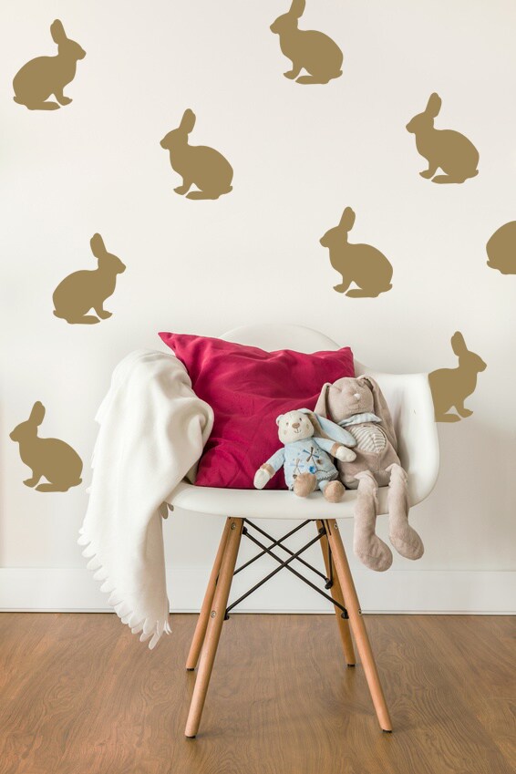 Bunny Rabbit Wall Decal, Bunnies Decals, Easter Wall Decor, Modern ...