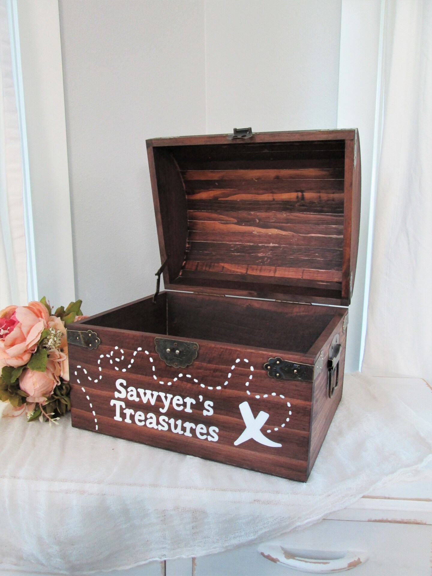 Personalized kids keepsake chest, wooden treasure chest, time capsule ...