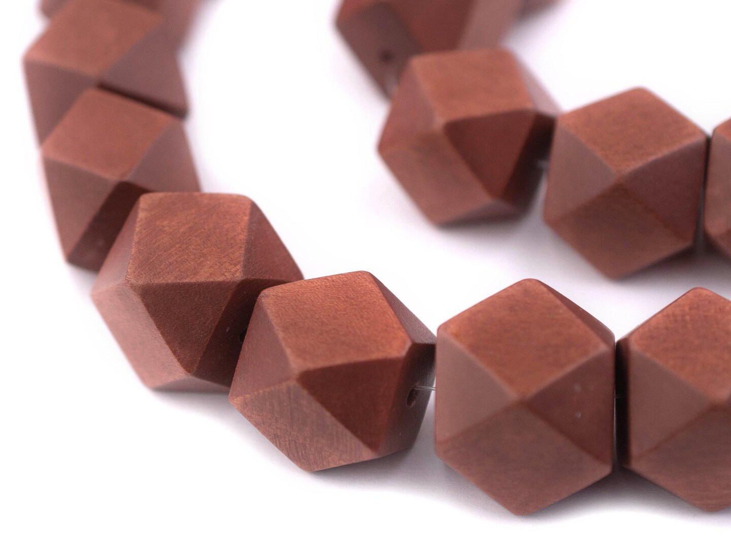 TheBeadChest Light Brown Cornerless Cube Wood Beads: 20mm Diamond Cut ...