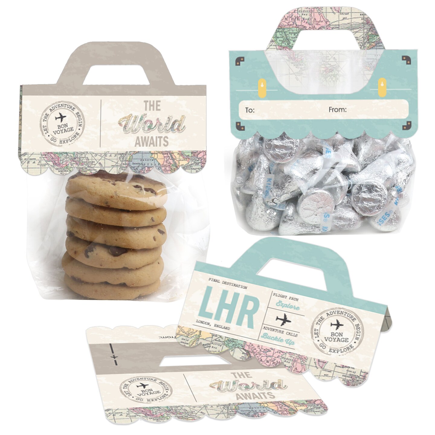 Big Dot of Happiness World Awaits DIY Travel Themed Party Clear Goodie ...
