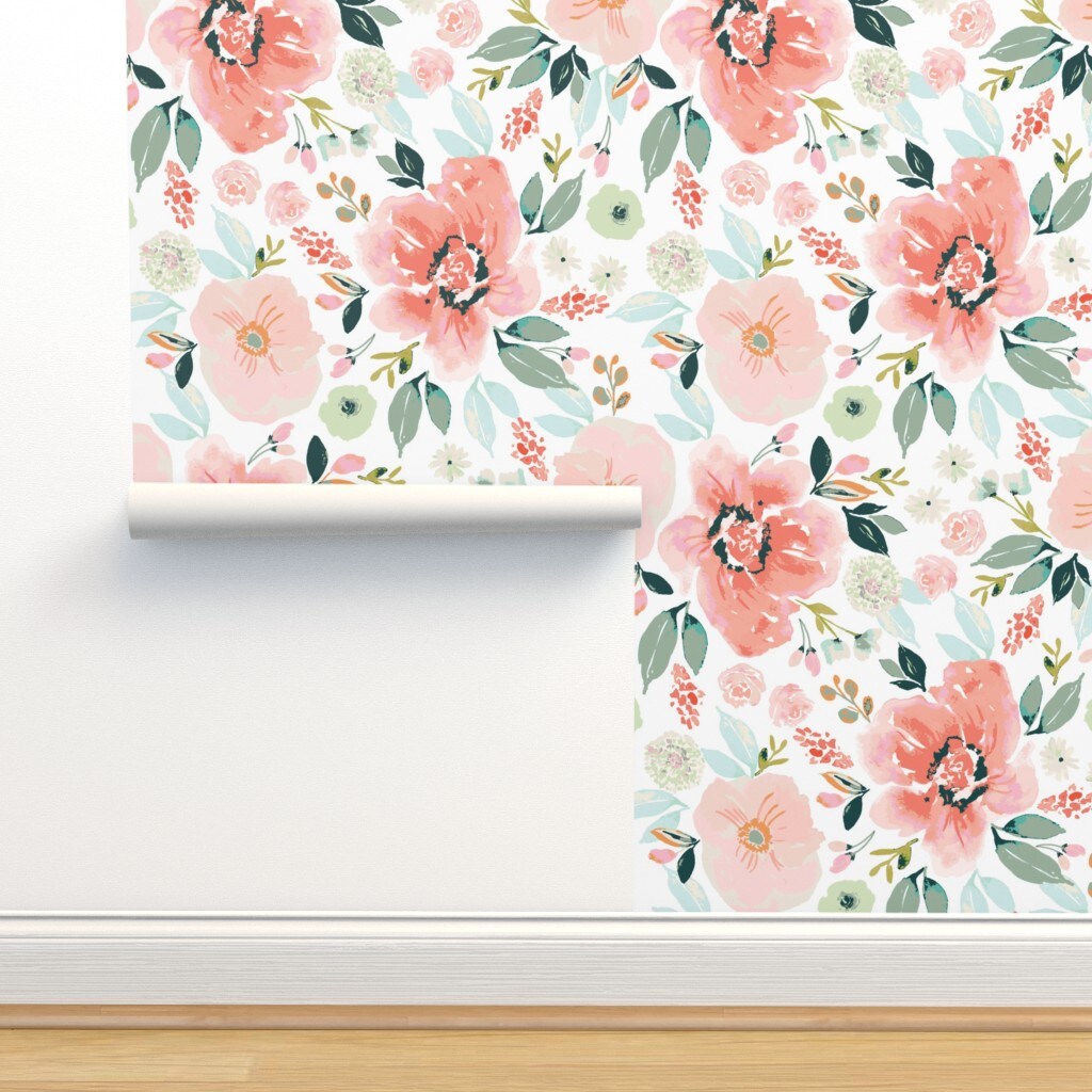 Floral Watercolor Modern Chic Blooming Garden Girl Custom Pre-pasted ...