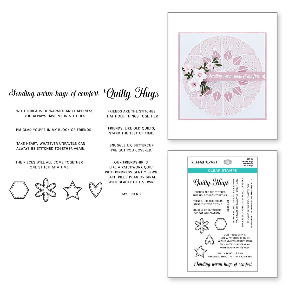 Spellbinders Clear Acrylic Stamps By Becca Feeken-Quilty Hugs ...