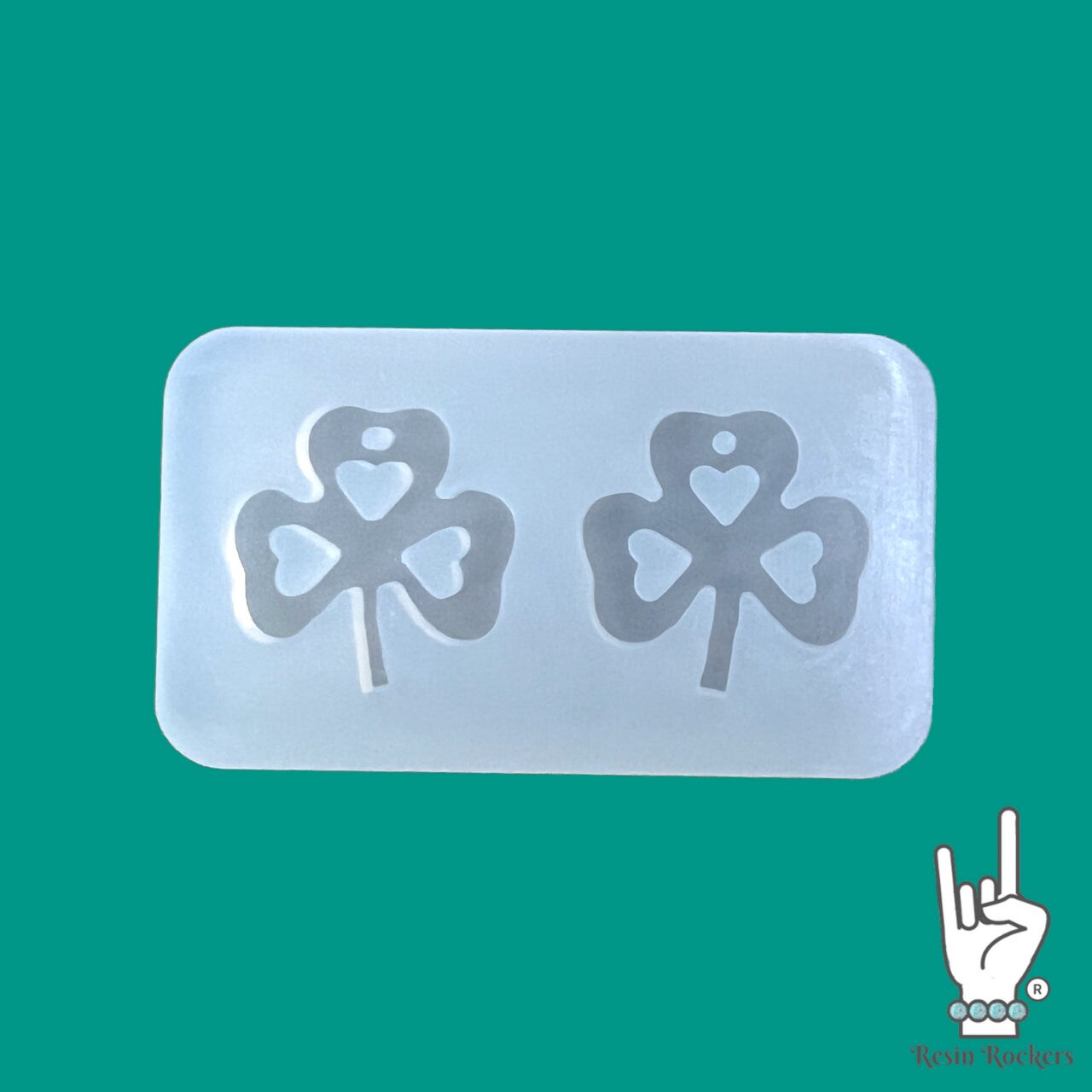 UV Safe Shamrock With Hearts Dangle Earring Mold for UV or Epoxy Resin ...