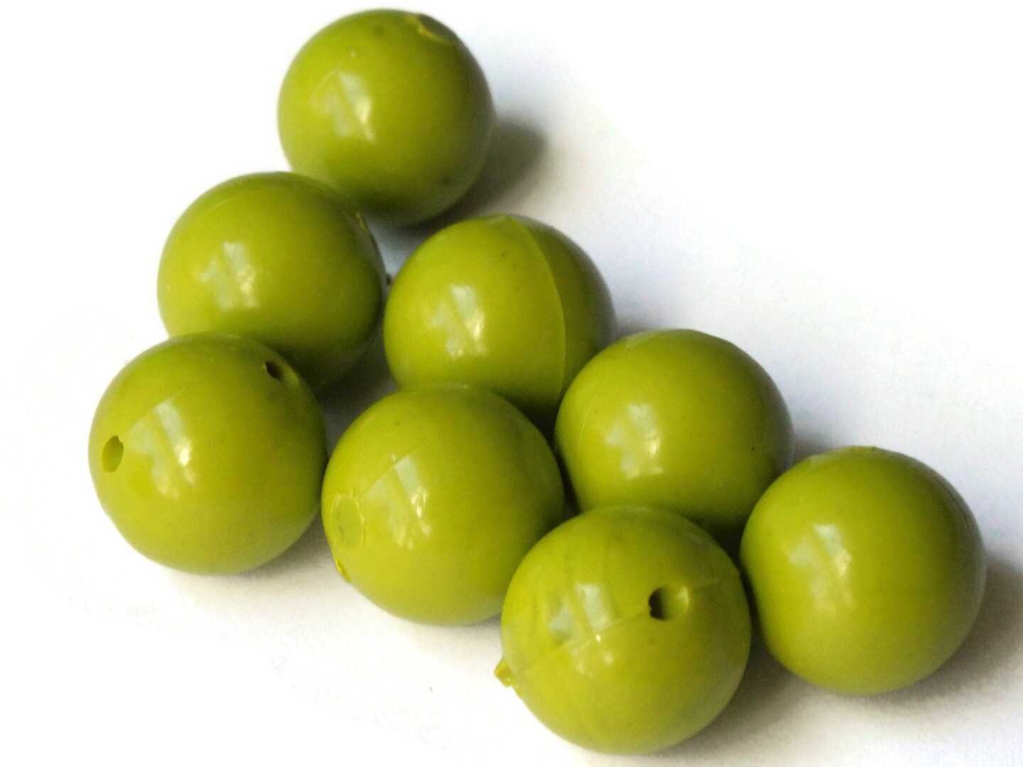 8 12mm 1/2 Inch Olive Green Ball Buttons Round Vintage Plastic Buttons ...