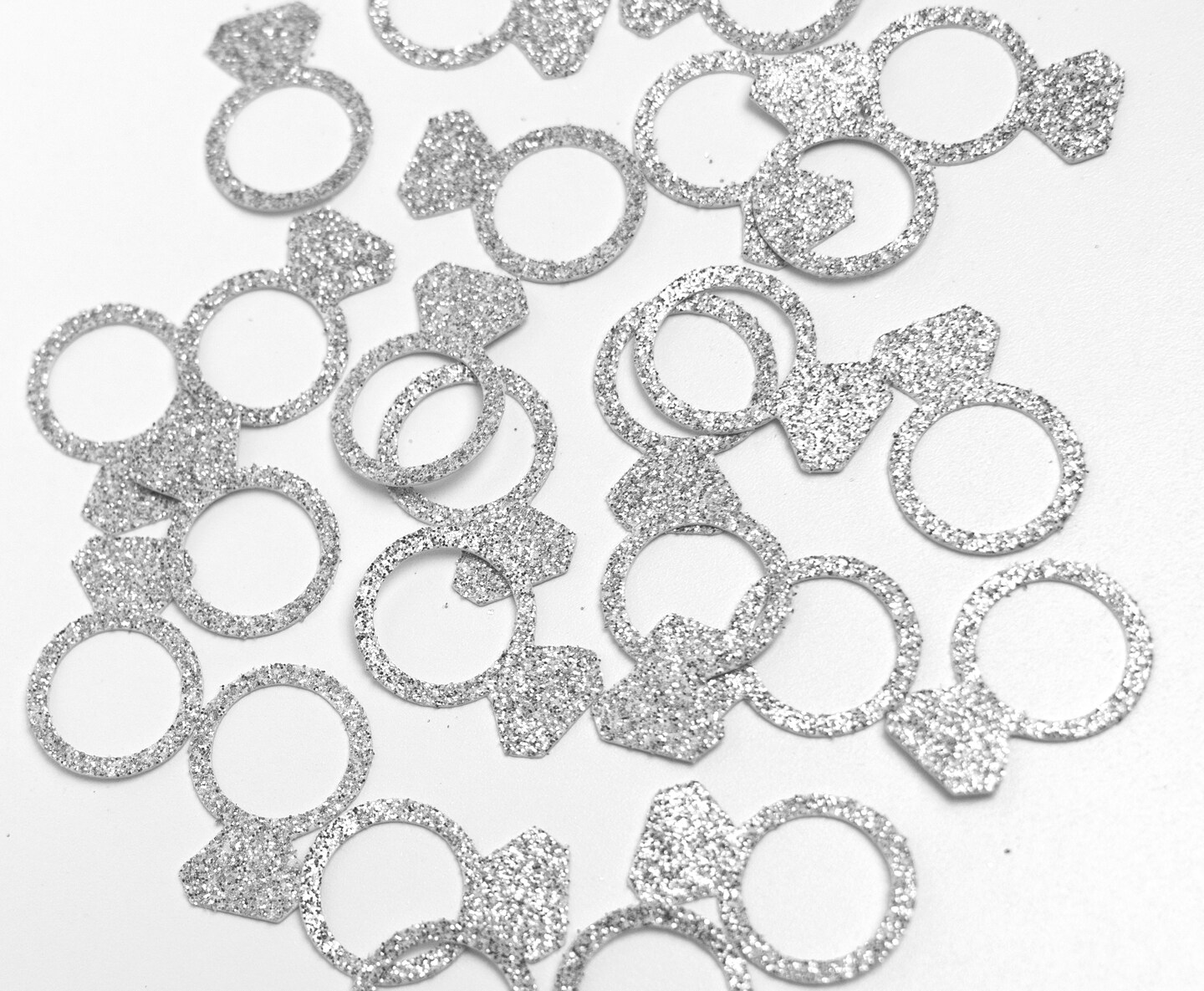 Glitter Diamond Ring Confetti | Glitter Silver, Gold, White, Pink ...