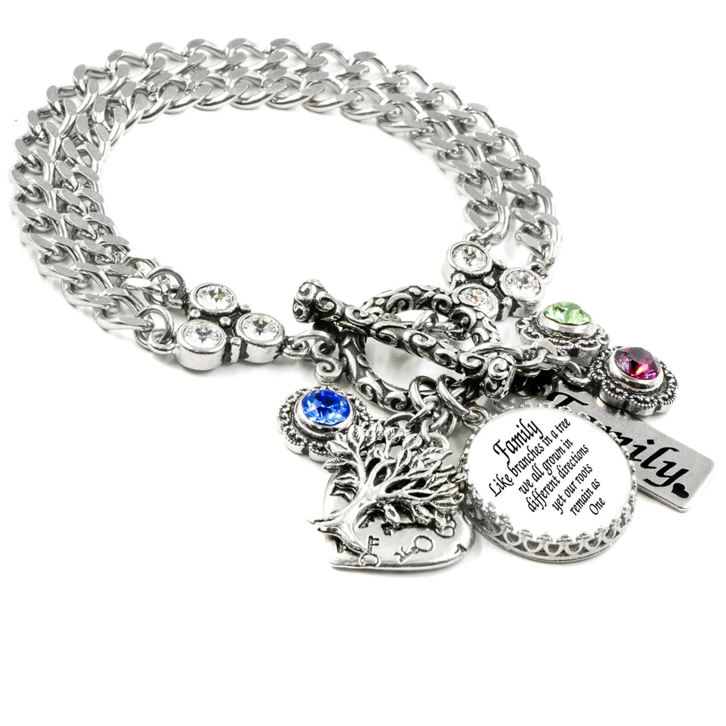 Family Bracelet with Quote and Birthstones, For Mom, Grandma, Wife ...