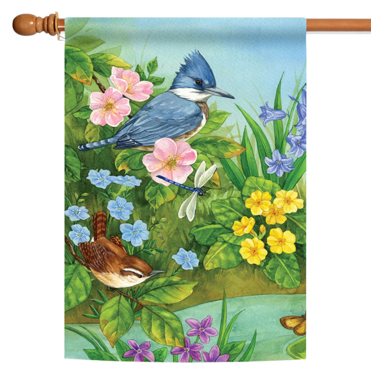 Toland Home Garden Kingfisher and Friends Outdoor House Flag 40" X 28 ...