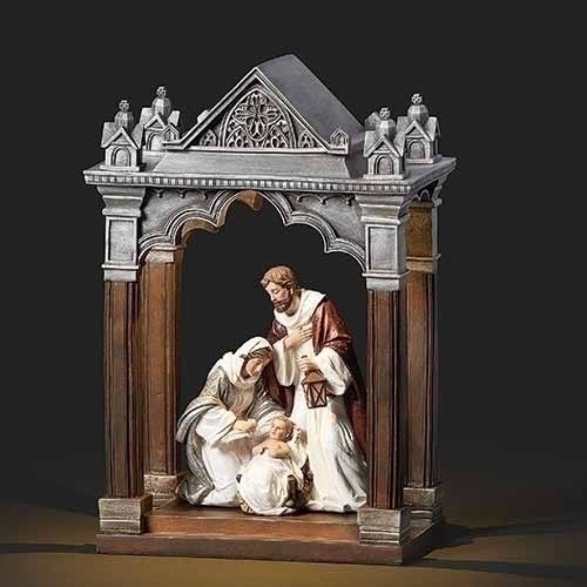 Roman 12.5" LED Lighted Church with Holy Family Christmas Nativity ...