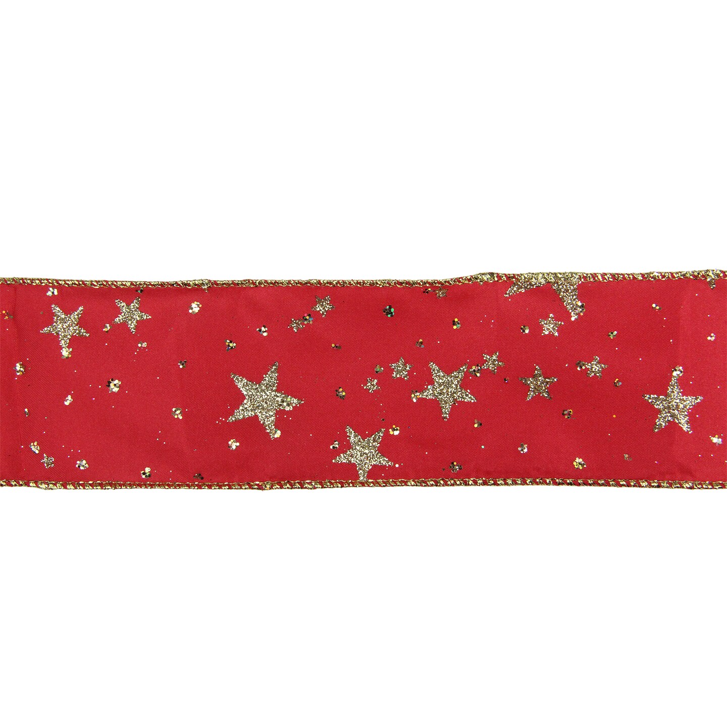 Northlight Glittering Red and Gold Stars Christmas Wired Craft Ribbon 2 ... Northlight Glittering Red and Gold Stars Christmas Wired Craft Ribbon 2 ...
