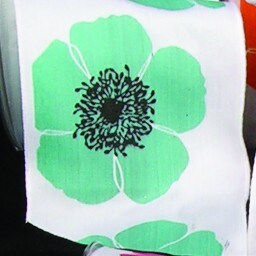 The Ribbon People White and Blue Poppies Print Wired Craft Ribbon 2.5 ...