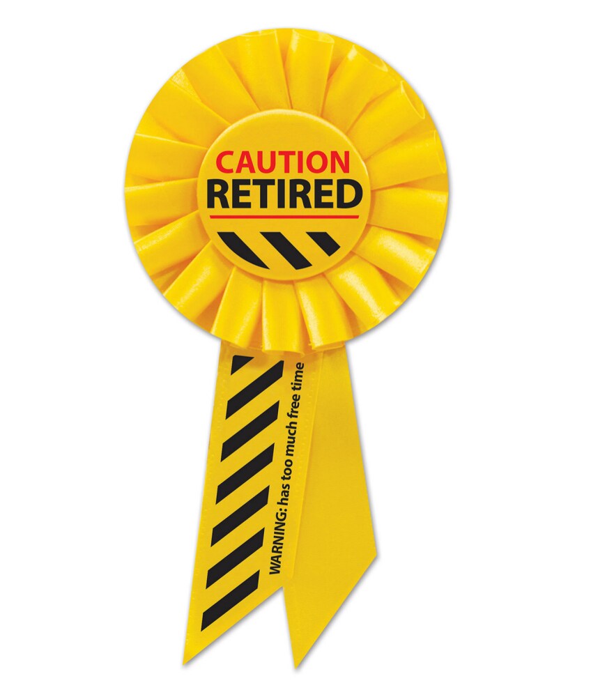 Beistle Pack of 6 Golden Yellow "Caution: Retired" Retirement Party ...