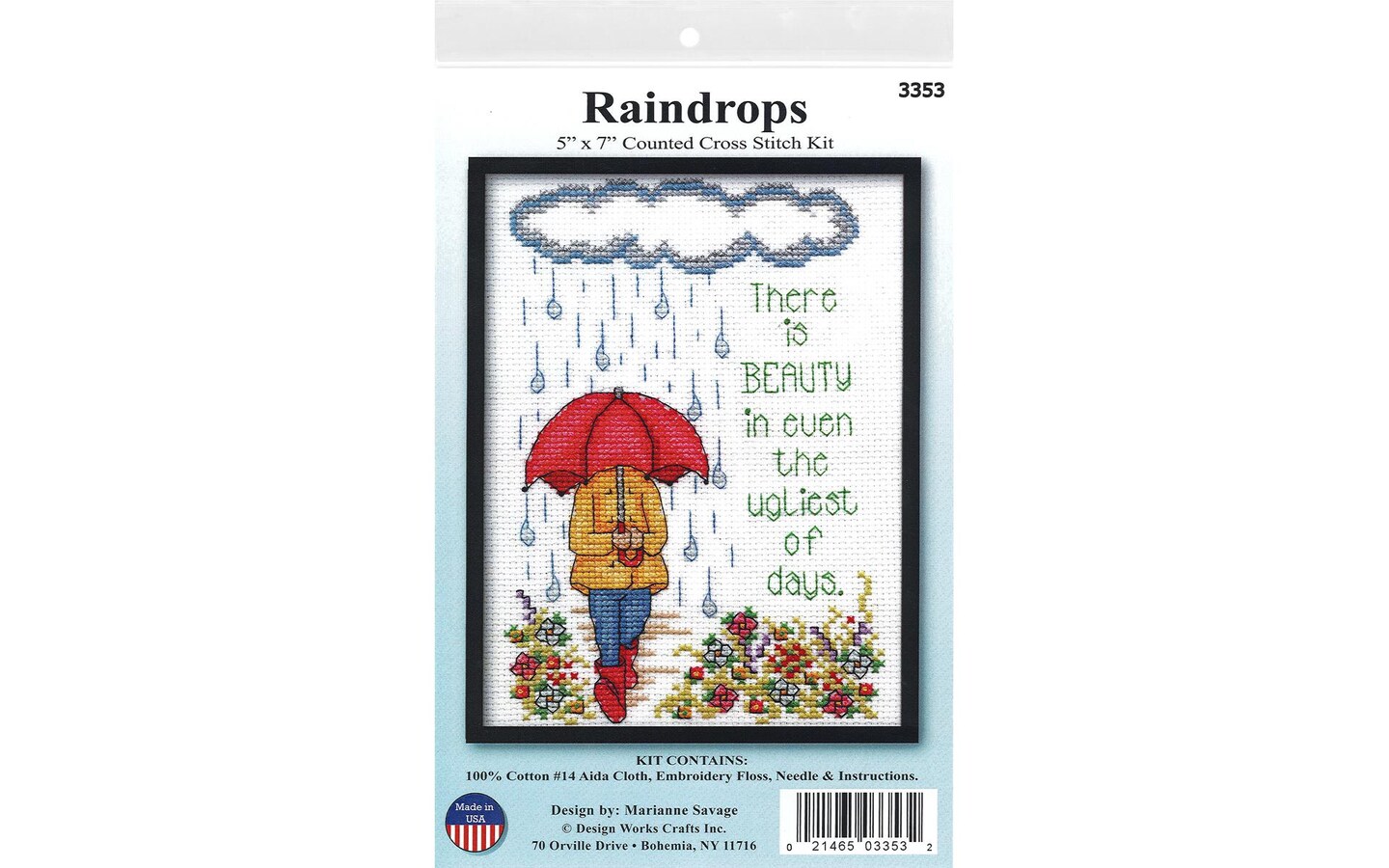 Design Works Cross Stitch Kit 5x7 Raindrops, Model: DWC3353 | Michaels