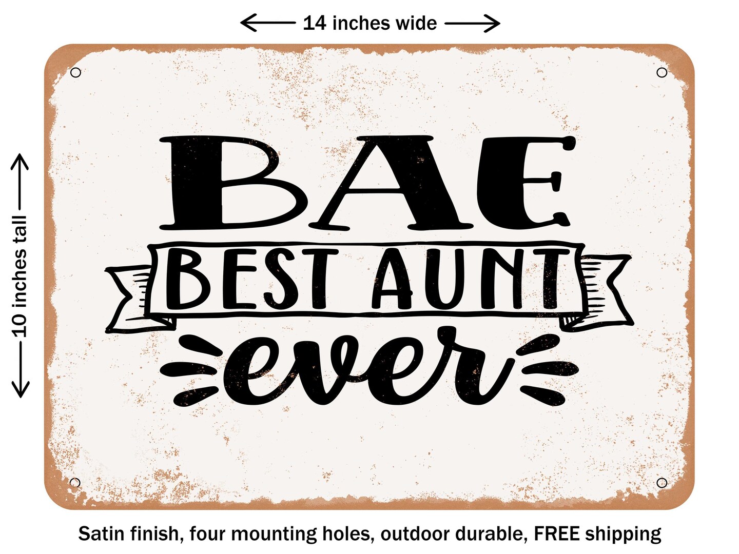DECORATIVE METAL SIGN - Bae Best Aunt Ever - Vintage Rusty Look | Michaels