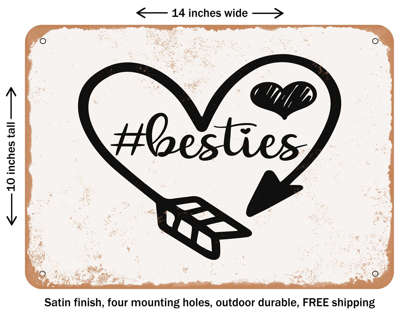 DECORATIVE METAL SIGN - Besties - 2 - Vintage Rusty Look | Michaels DECORATIVE METAL SIGN - Besties - 2 - Vintage Rusty Look | Michaels