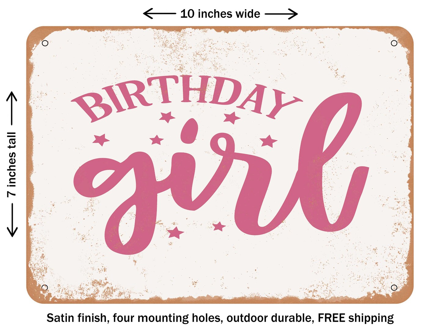 DECORATIVE METAL SIGN - Birthday Girl - 8 - Vintage Rusty Look | Michaels