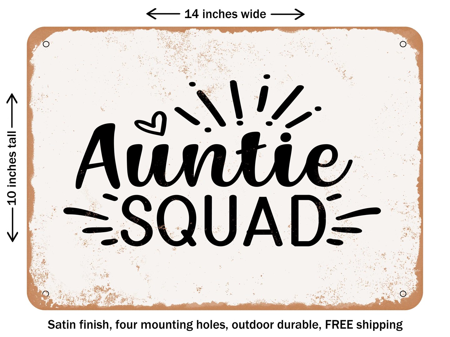 DECORATIVE METAL SIGN - Auntie Squad - Vintage Rusty Look | Michaels