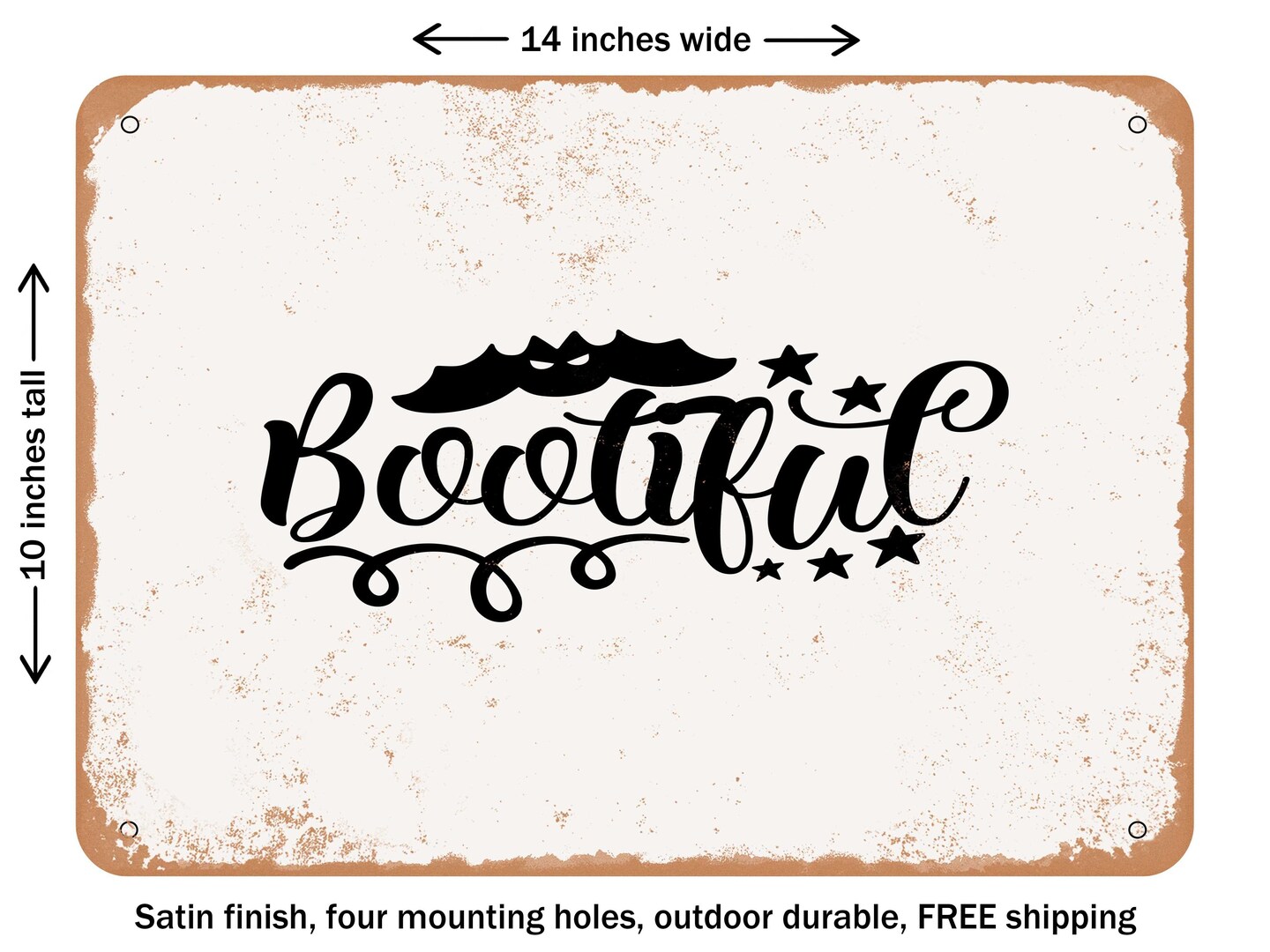 DECORATIVE METAL SIGN - Bootiful - Vintage Rusty Look | Michaels