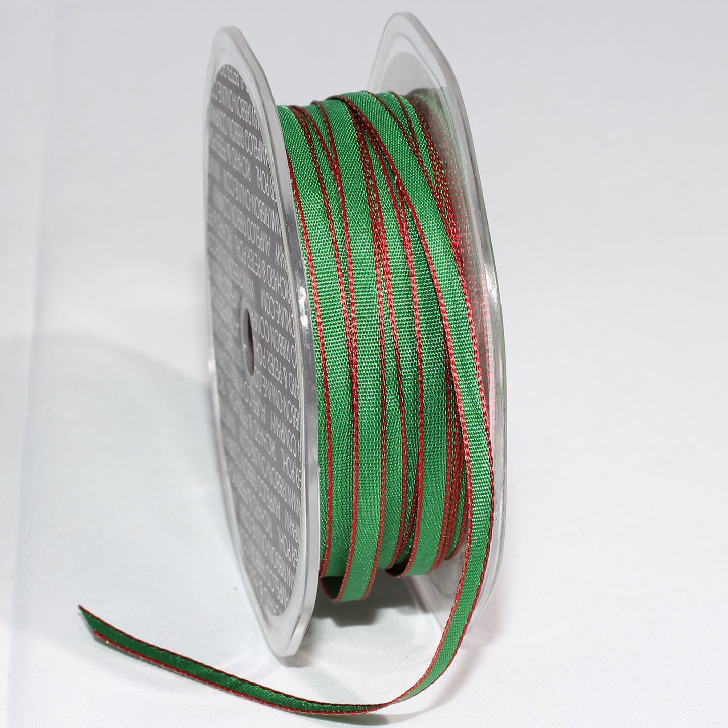 The Ribbon People Hunter Green and Shimmering Red Solid Narrow Edge ...