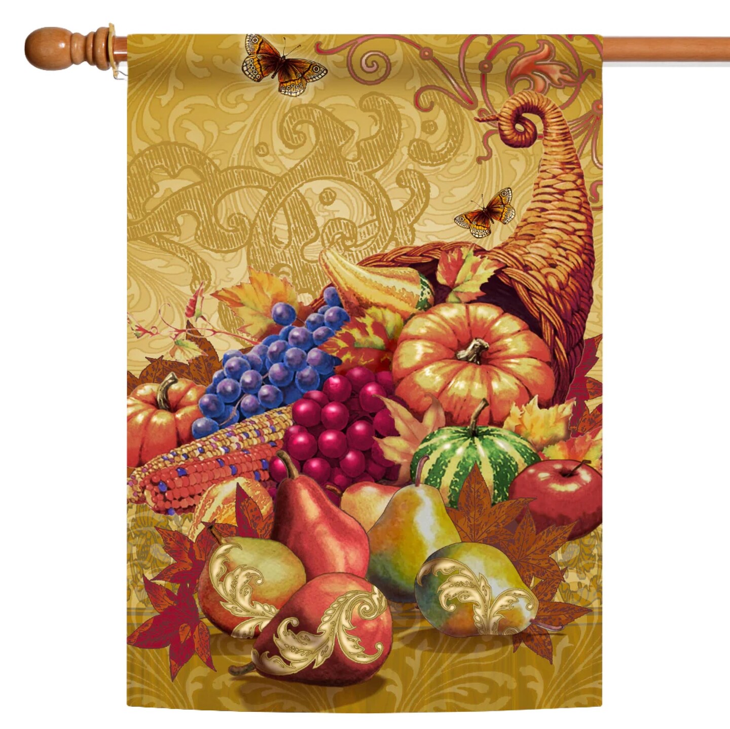 Toland Home Garden Fall Harvest Mountain of Thanks Outdoor House Flag ...