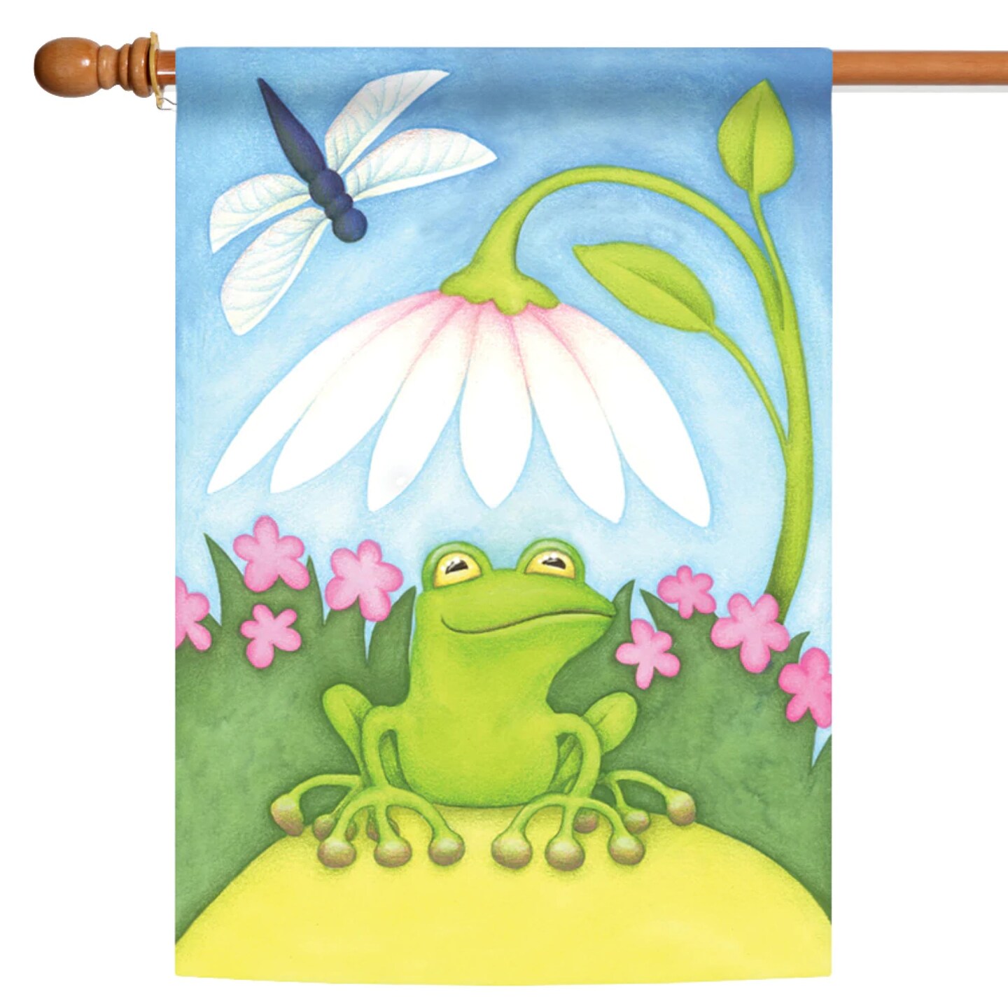 Toland Home Garden Frog and Dragonfly Outdoor House Flag 40" x 28 ...