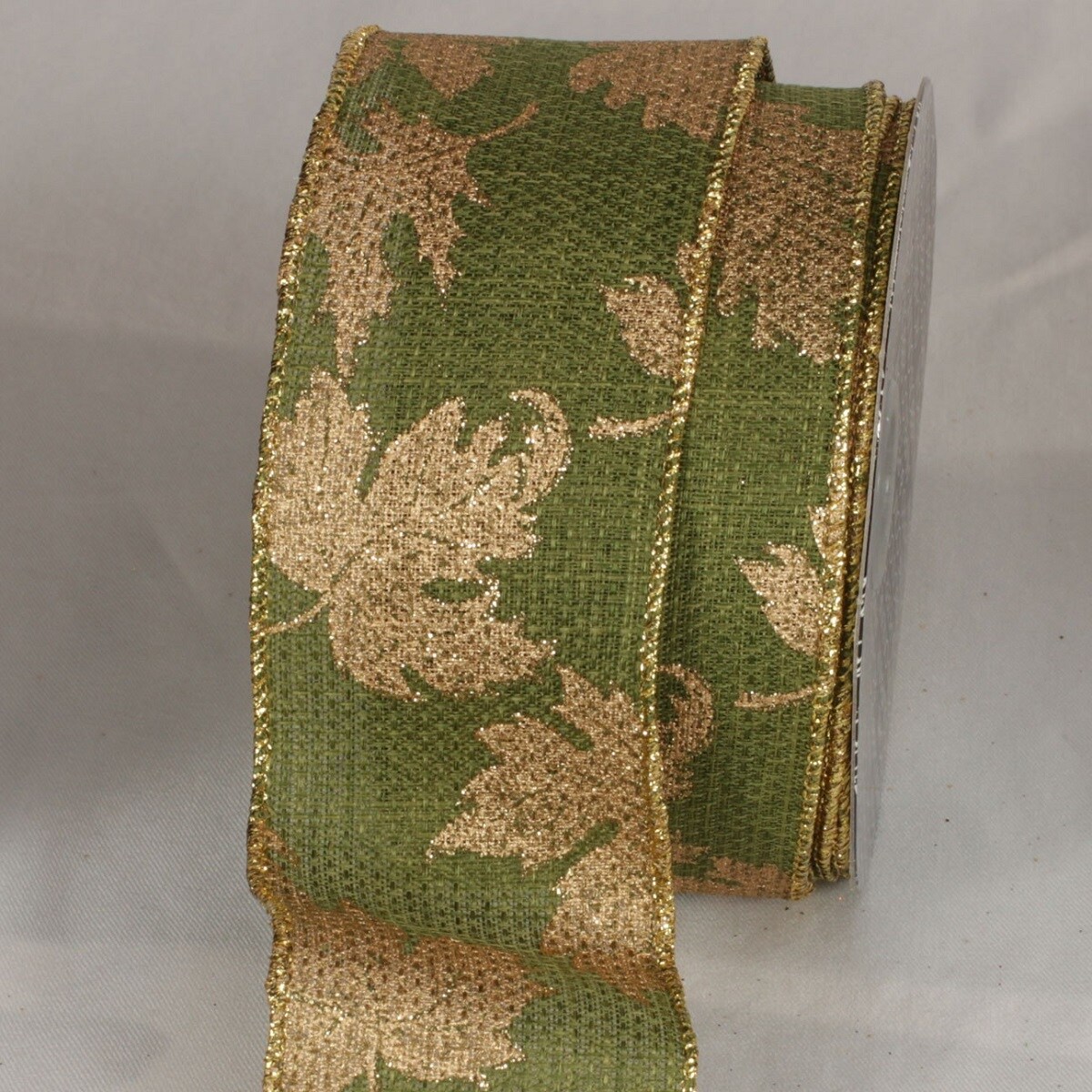 The Ribbon People Green and Gold Fall Leaves Wired Craft Ribbon 2.5" x ...