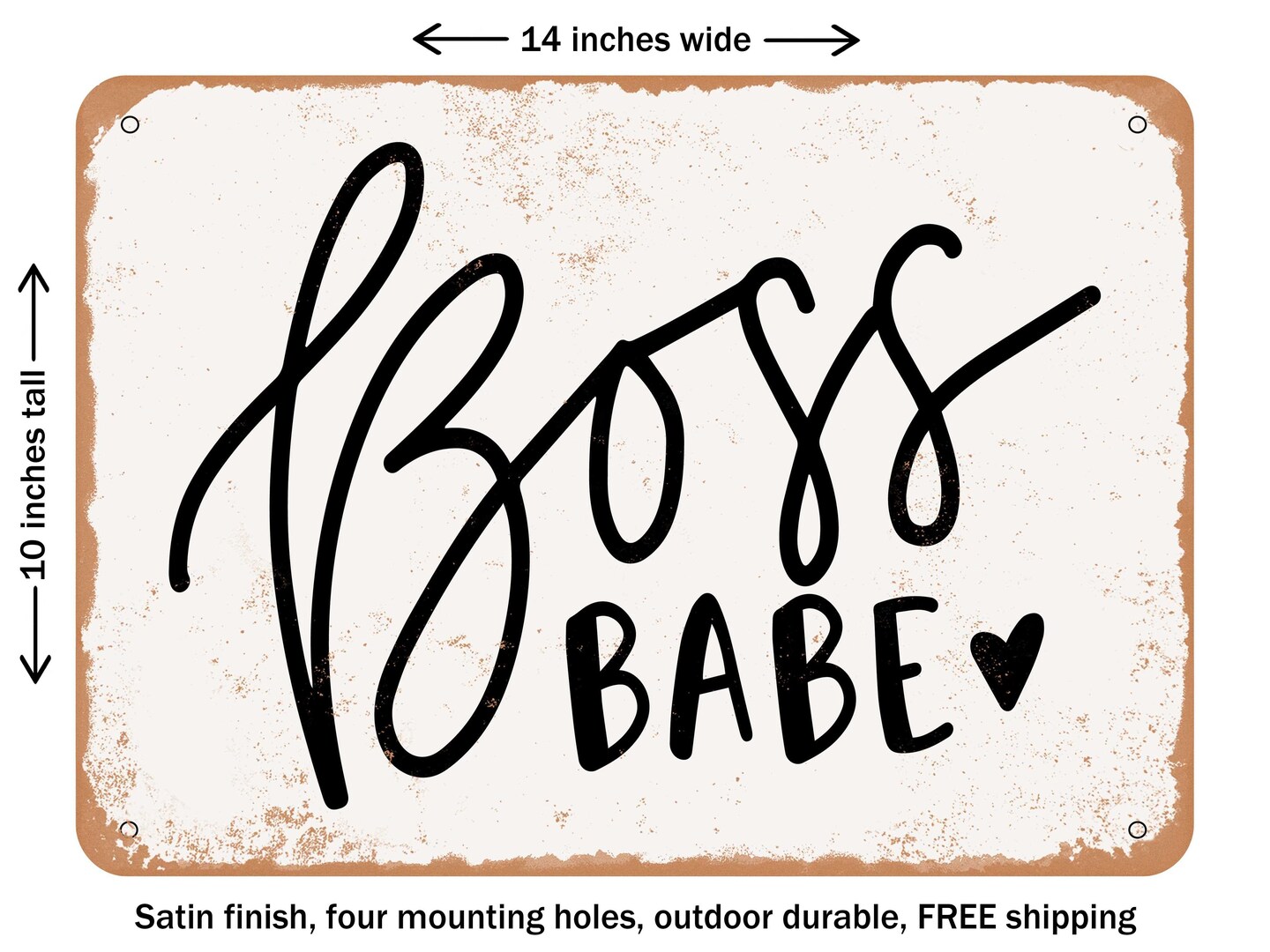 DECORATIVE METAL SIGN - Boss Babe - Vintage Rusty Look | Michaels