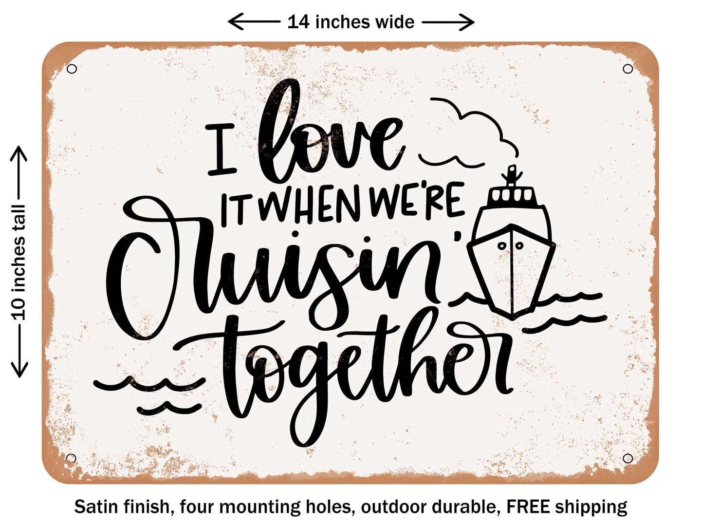 DECORATIVE METAL SIGN - Cruising together - Vintage Rusty Look | Michaels