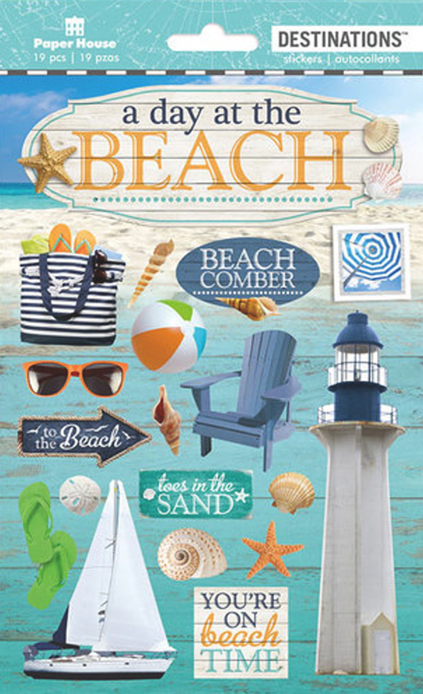Paper House Travel Beach Destinations 3D Dimensional Stickers | Michaels