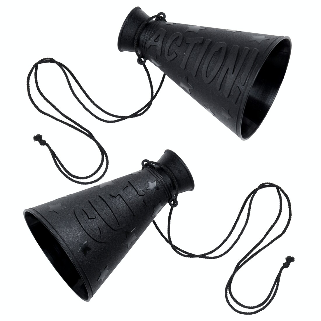 Party Central Club Pack of 12 Black 'Action' and 'Cut' Megaphones 6 ...