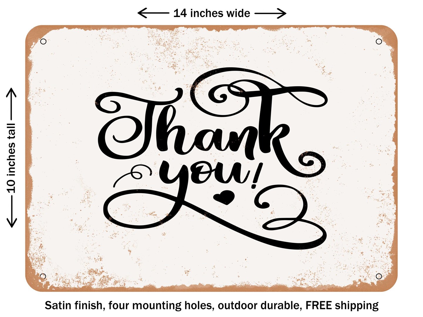 DECORATIVE METAL SIGN - Thank You - 2 - Vintage Rusty Look | Michaels