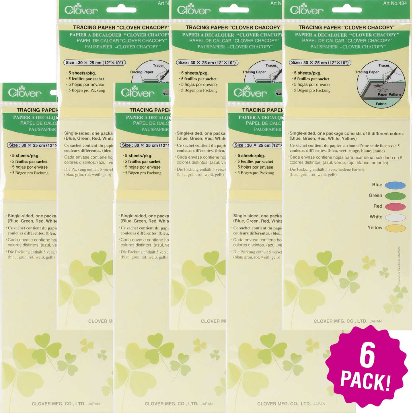 Multipack of 6 - Clover Chacopy Tracing Paper 5/Pkg-12"X10", Count: 6 ...
